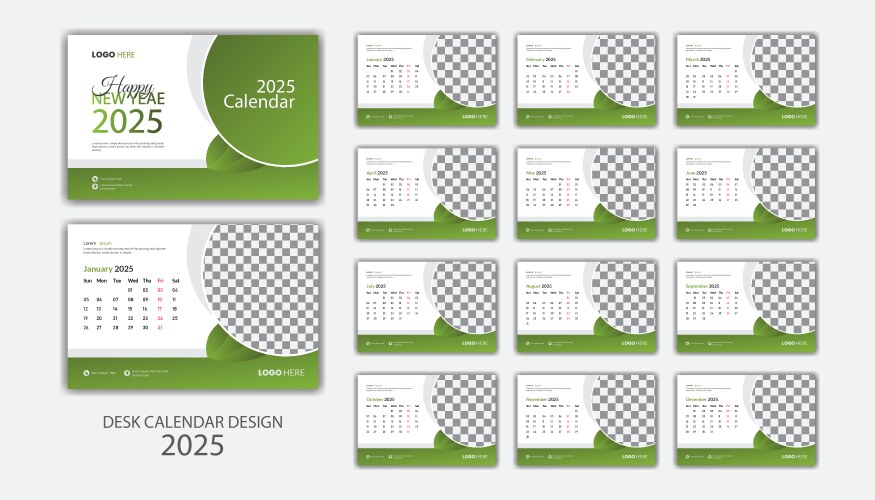 Professional calendar design template 2025 Vector Image