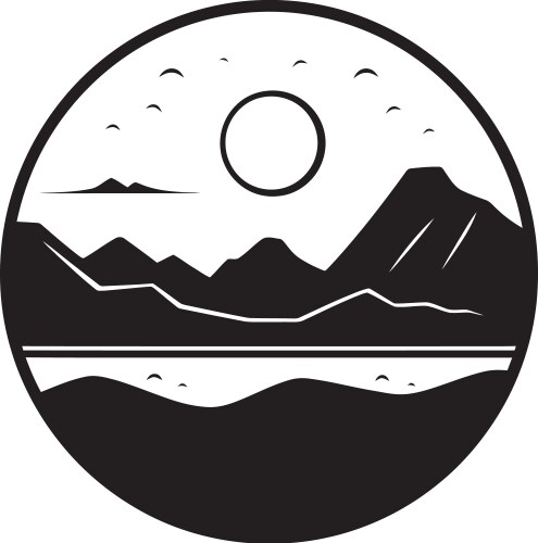 Desert tranquility minimalist landscape logo Vector Image