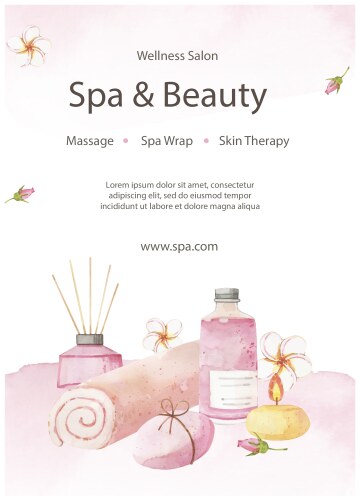 Spa poster design template Royalty Free Vector Image