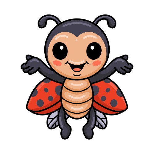 Cute little ladybug cartoon sitting Royalty Free Vector