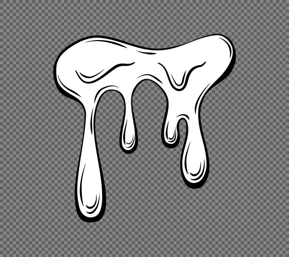 Dripping liquid outline on a transparent Vector Image