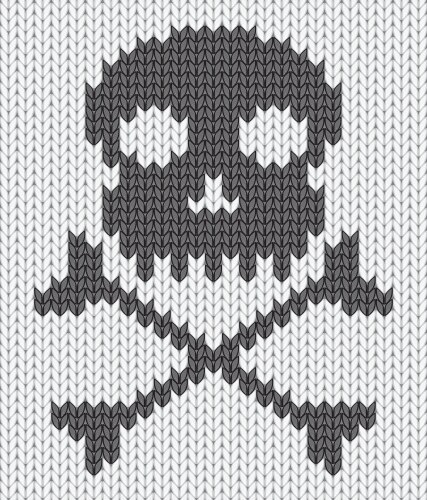 Knitted pattern with fish skeleton Royalty Free Vector Image