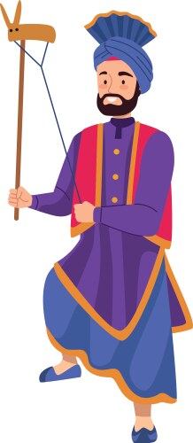 Hindu sikh man dancer – Royalty-Free Vector | VectorStock