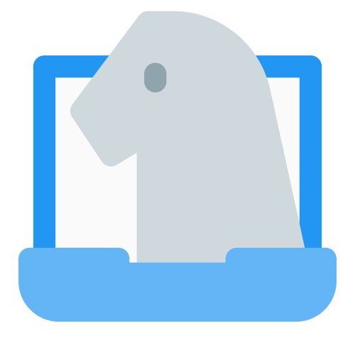 Trojan a type of computer malware Royalty Free Vector Image