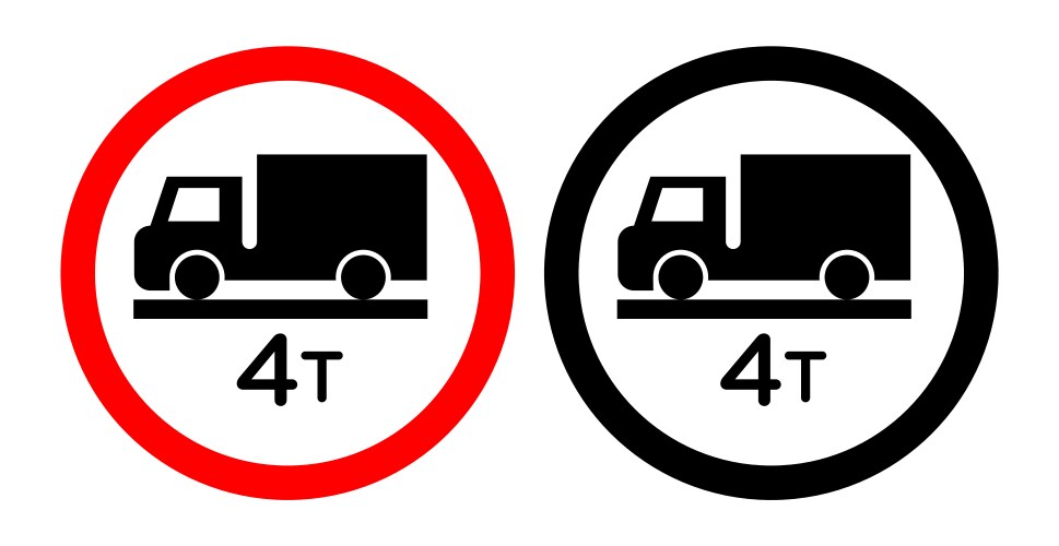 Weight limit traffic sign vehicle – Royalty-Free Vector | VectorStock