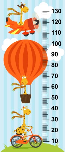 Zoo animal height measure Royalty Free Vector Image