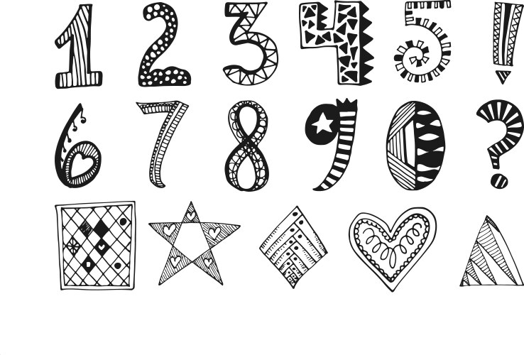 Vintage numbers set Royalty Free Vector Image - VectorStock