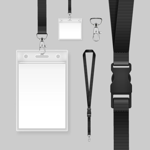 Identification white empty blank plastic id cards Vector Image