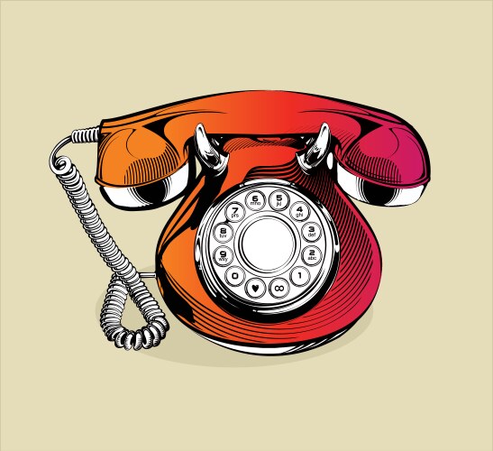 Vintage telephone Royalty Free Vector Image - VectorStock