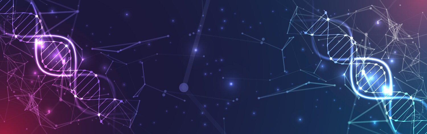 Science template wallpaper or banner with a dna Vector Image