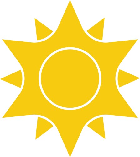 Sun icon - simple element Royalty Free Vector Image
