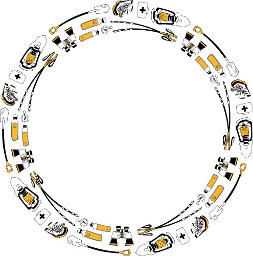 Template modern circle frame for hiking Royalty Free Vector