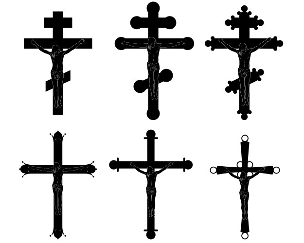 Religious cross design collection Royalty Free Vector Image