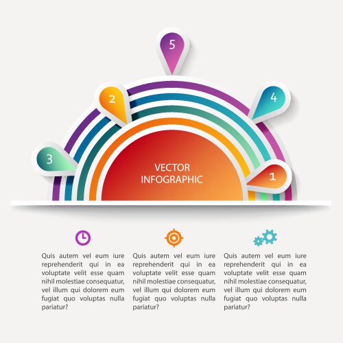 Arc infographic chart design template with four Vector Image