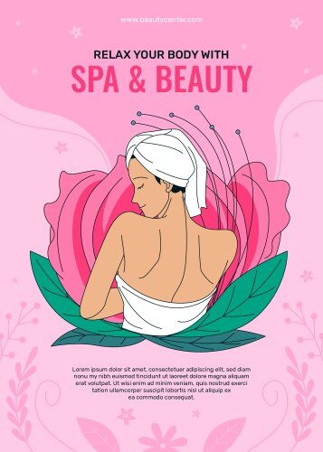 Spa poster design template Royalty Free Vector Image