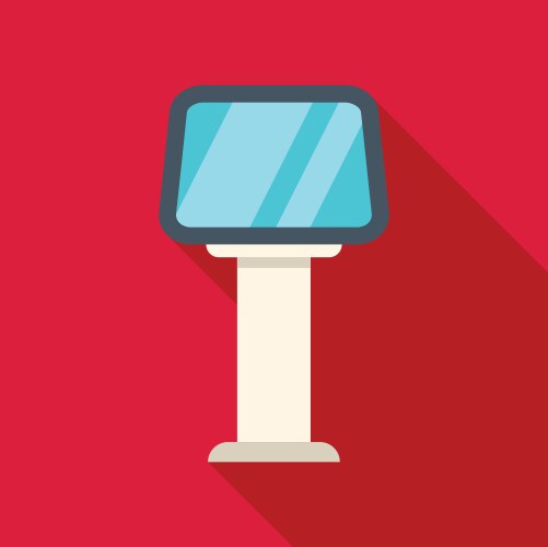 Information kiosk with blank screen showing Vector Image