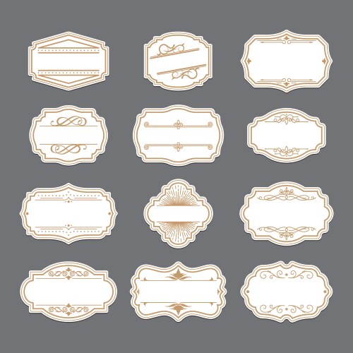 Vintage label frames old frame shapes decorative Vector Image