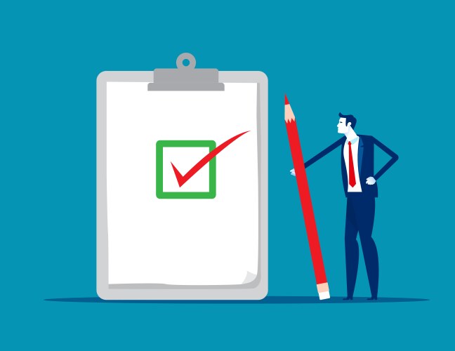 White checklist questionnaire paper square box Vector Image