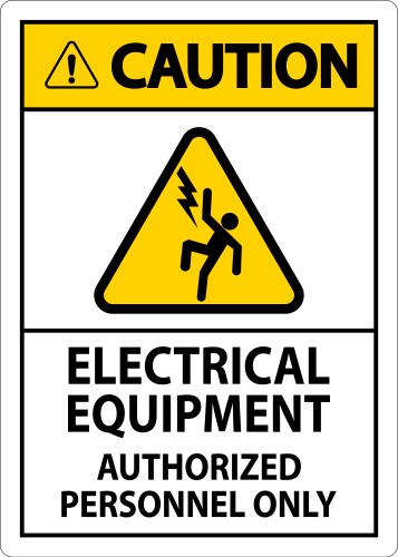 Electrical equipment warning sign emergency stop Vector Image