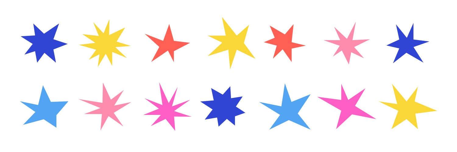 Colorful sharp shapes collection Royalty Free Vector Image