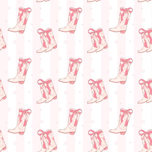 Coquette pattern cowgirl boot girly western Vector Image