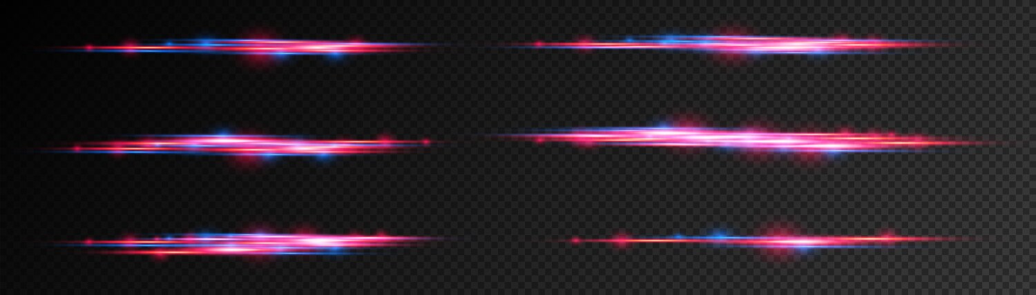 Red blue motion police line horizontal light rays Vector Image