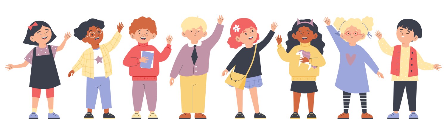 School children set Royalty Free Vector Image - VectorStock