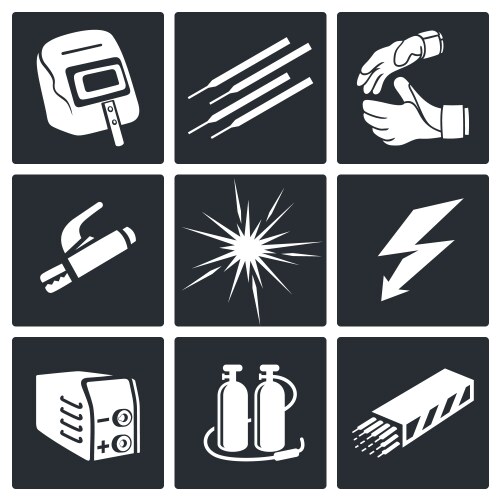 Welding icon collection Royalty Free Vector Image