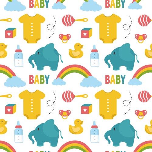 Baby seamless pattern design a set of simple Vector Image