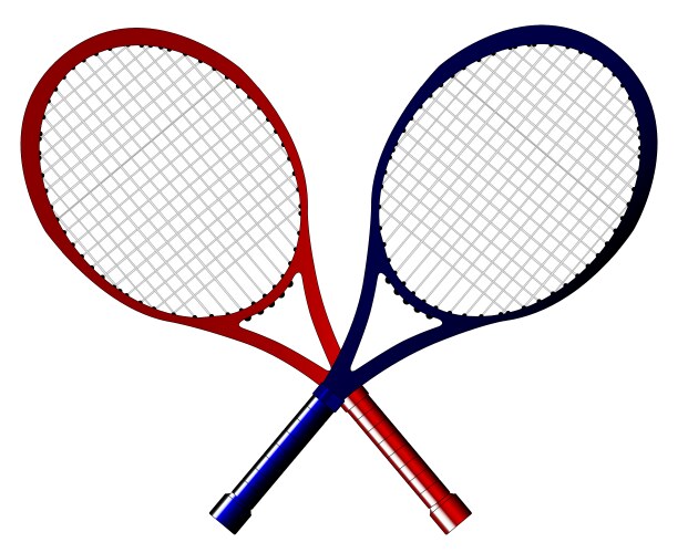 Two crossed badminton rackets and white Royalty Free Vector