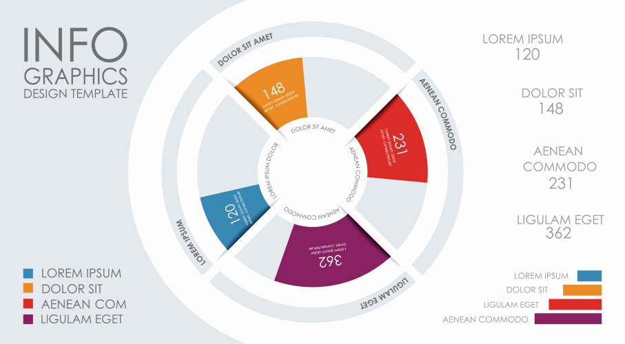 Flat circle element for infographic with 12 parts Vector Image