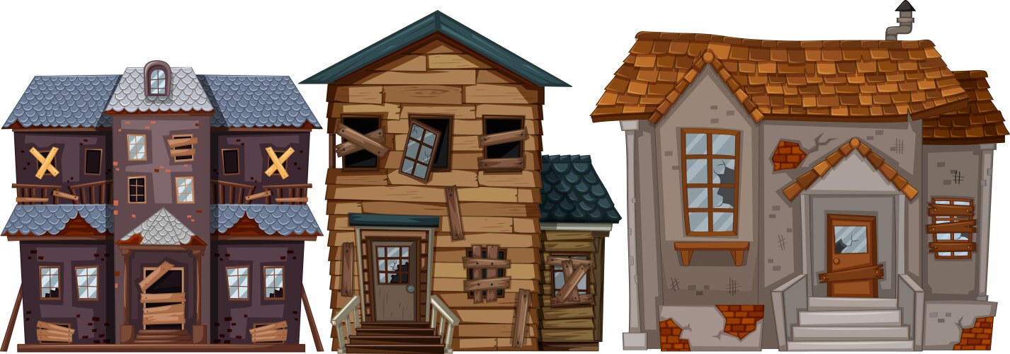 Old house with broken windows Royalty Free Vector Image