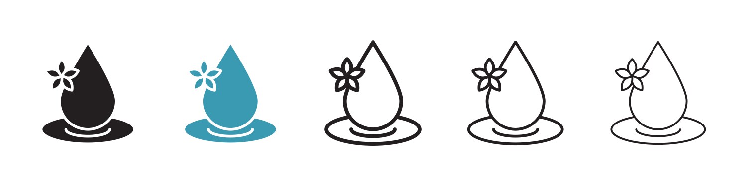 Essentials oil drop icon set aromatherapy Vector Image