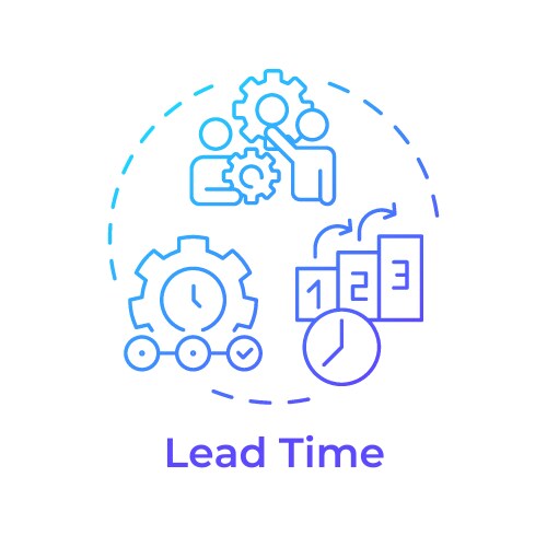 Throughput time blue gradient concept icon Vector Image