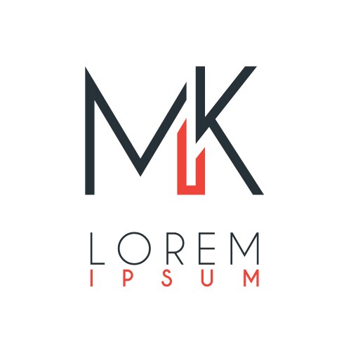 Letters mk real estate construction logo Vector Image