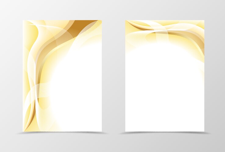 Gold flyer template design Royalty Free Vector Image