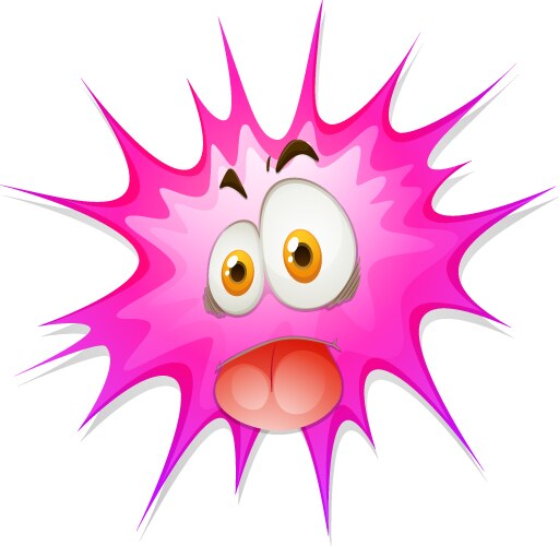 Pink color splash with face Royalty Free Vector Image