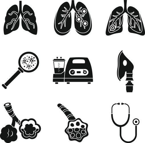 Pneumonia alveoli icon realistic style Royalty Free Vector