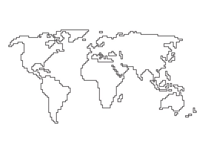 World map pen line Royalty Free Vector Image - VectorStock