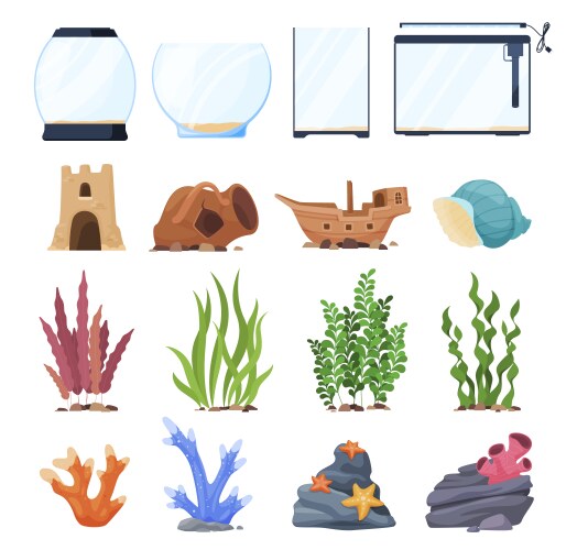 Aquarium tank cartoon Royalty Free Vector Image