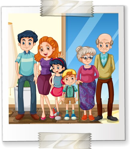 Family photo in frame flat Royalty Free Vector Image