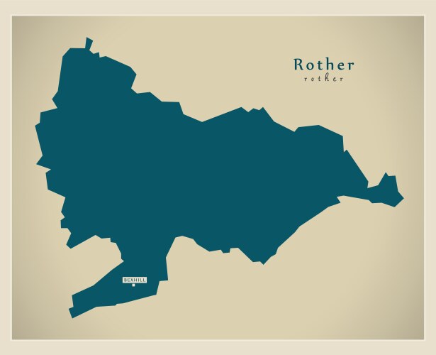 Modern map - east sussex county with districts Vector Image