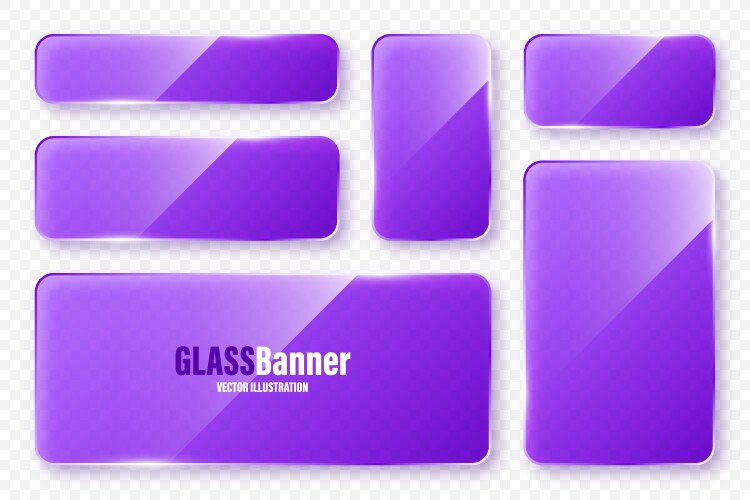 Realistic glass frames collection violet Vector Image