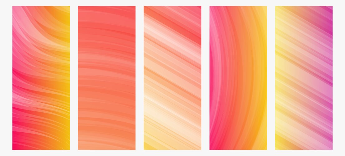 Set of modern gradient backgrounds with wave line Vector Image