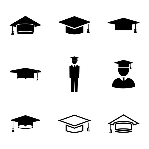 Graduation Cap Black and White Vector Images (over 6,300)