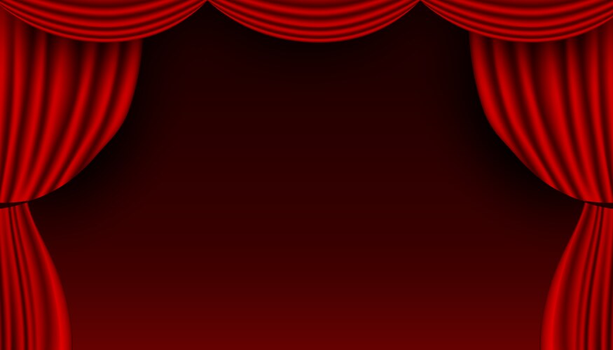 Auditorium stage curtain banner with spot light Vector Image