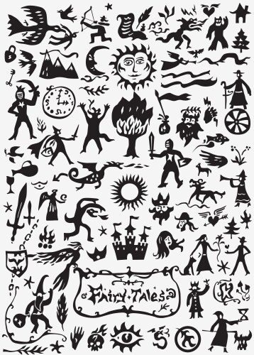 Fairy tales doodles Royalty Free Vector Image - VectorStock