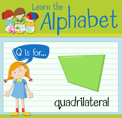 Flashcard letter q is for quick Royalty Free Vector Image