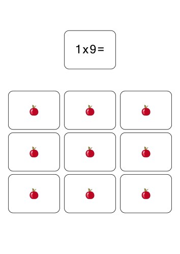 Multiplication table of 5 maths card Royalty Free Vector