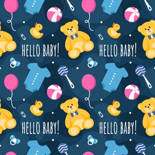 Baby seamless pattern design a set of simple Vector Image